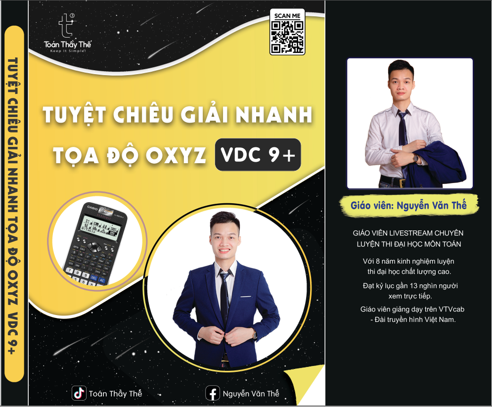 Sách TUYỆT CHIÊU GIẢI NHANH TỌA ĐỘ OXYZ VDC 9+ - Thầy Thế